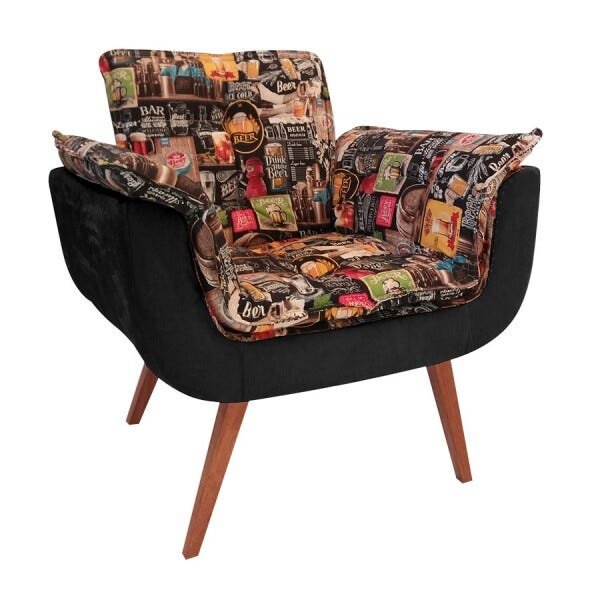 Poltrona Opala Suede 1078/1014 Pé Palito | MadeiraMadeira