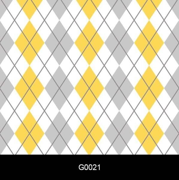 Papel de Parede Auto Adesivo G0021 Losangolo Cinza e Amarelo | MadeiraMadeira