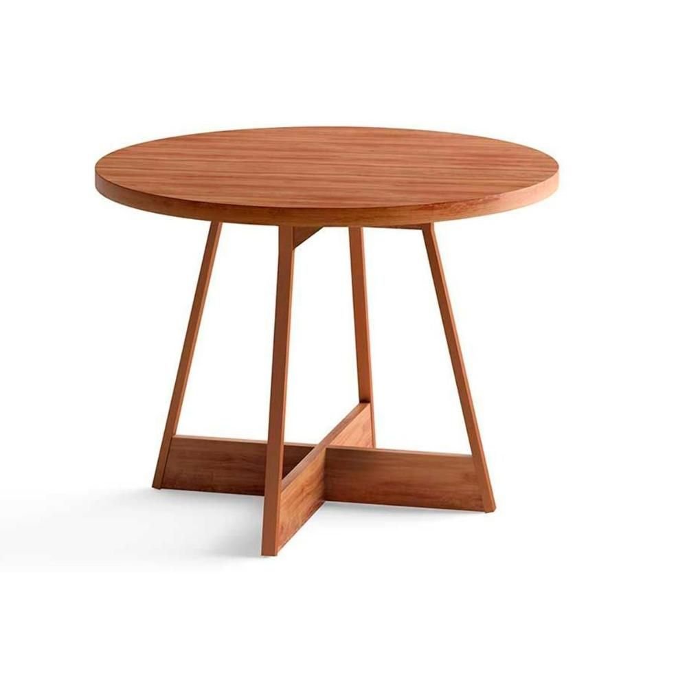 Conjunto: Mesa Sala Jantar Átria 1594 Aço C/ Tampo Madeirado 100cm e 4 ...