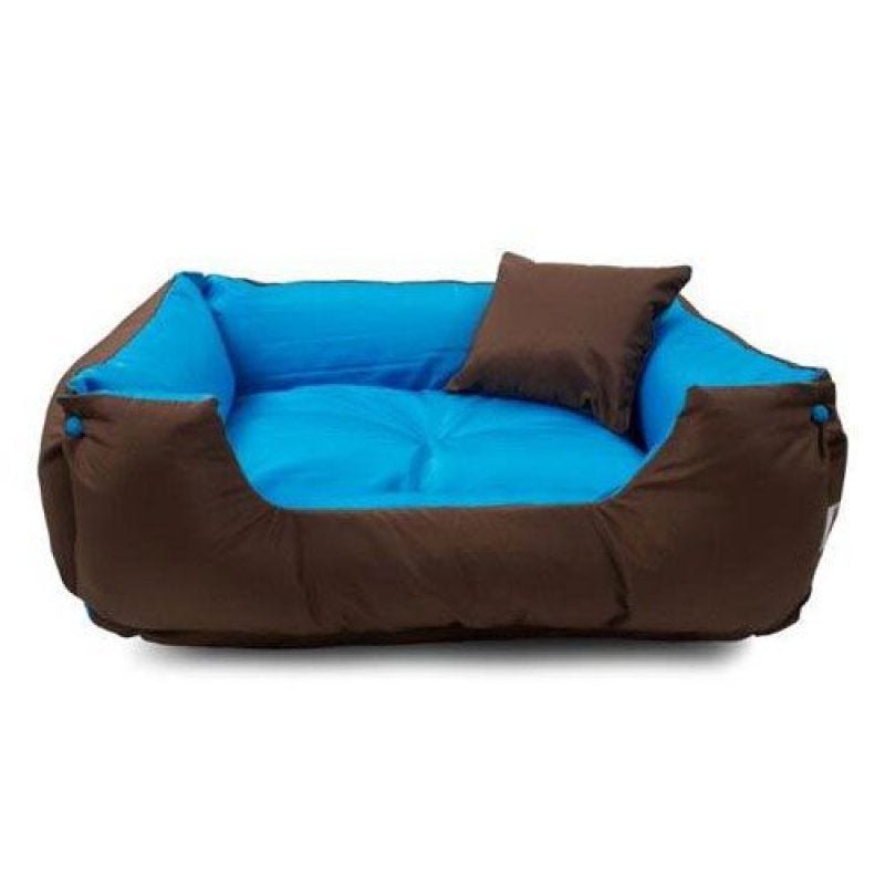 Cama Pet Dupla Face Quadrada - Tamanho P - Marrom/Azu | MadeiraMadeira