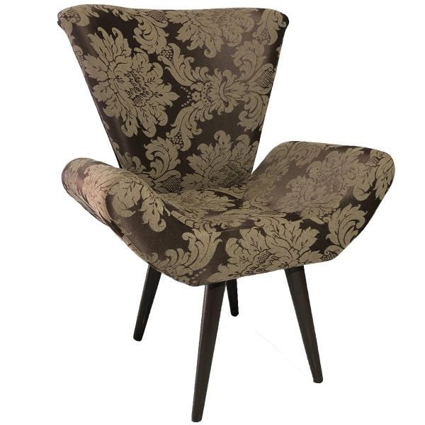 Poltrona Decorativa Elegance 82 Marrom com Bege | MadeiraMadeira