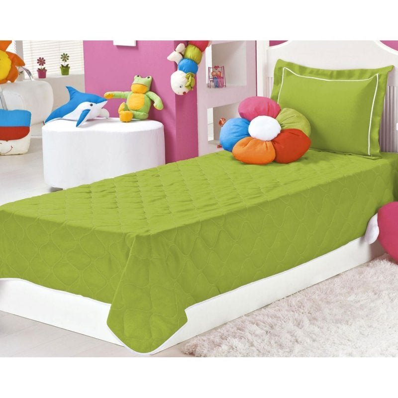 Cobre Leito Solteiro Fifi 04 Peças - Pistache | MadeiraMadeira
