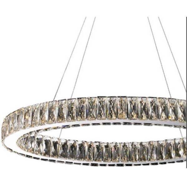pendente AURA 80cm cristal crom. led Bella WE002C | MadeiraMadeira