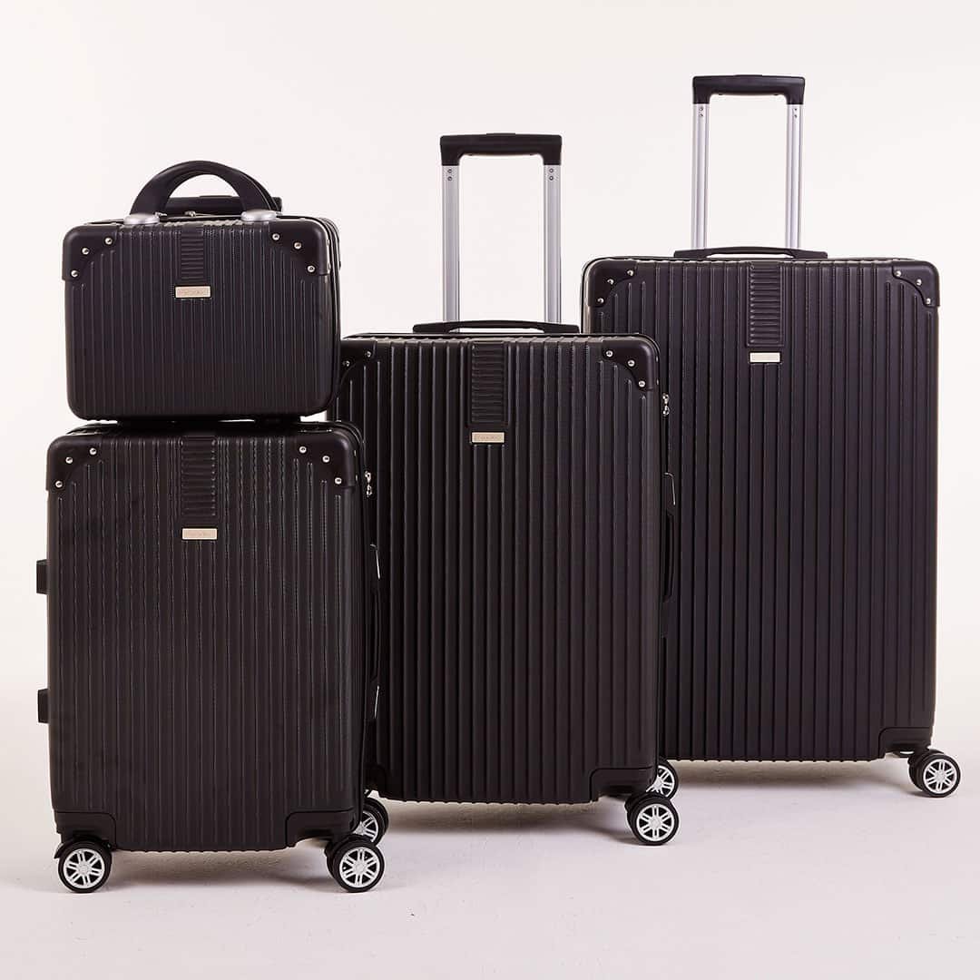 Kit de Malas de Viagem 3 Peças e Frasqueira Italia Maloa Preto ...