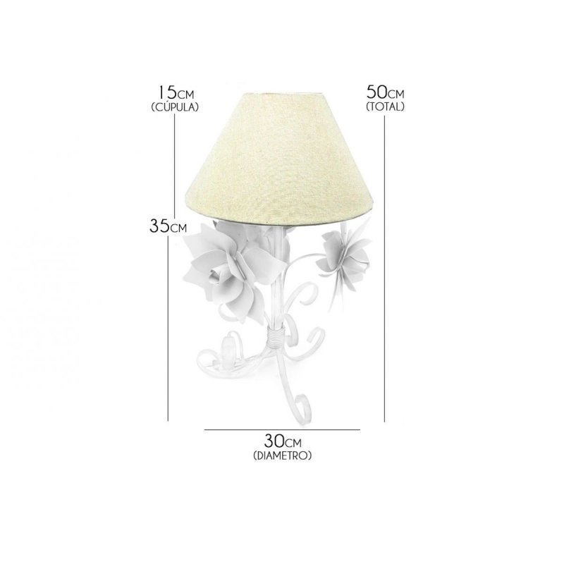 Abajur Artesanal Provençal para Sala com Flores de Ferro Rustico ...