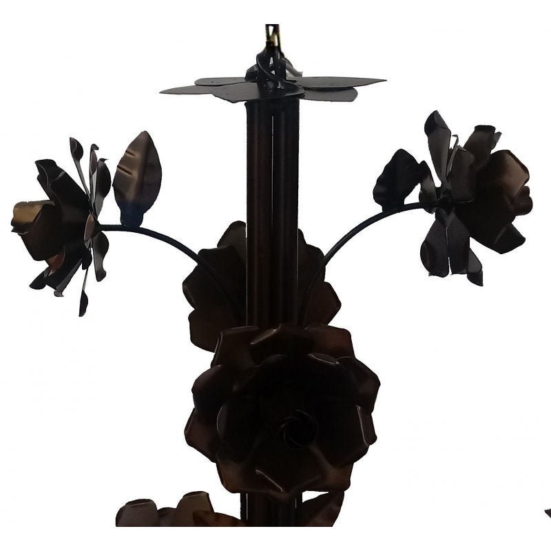 Luminária de Ferro Artesanal Rustica com Flores Pequena para Salinha de ...