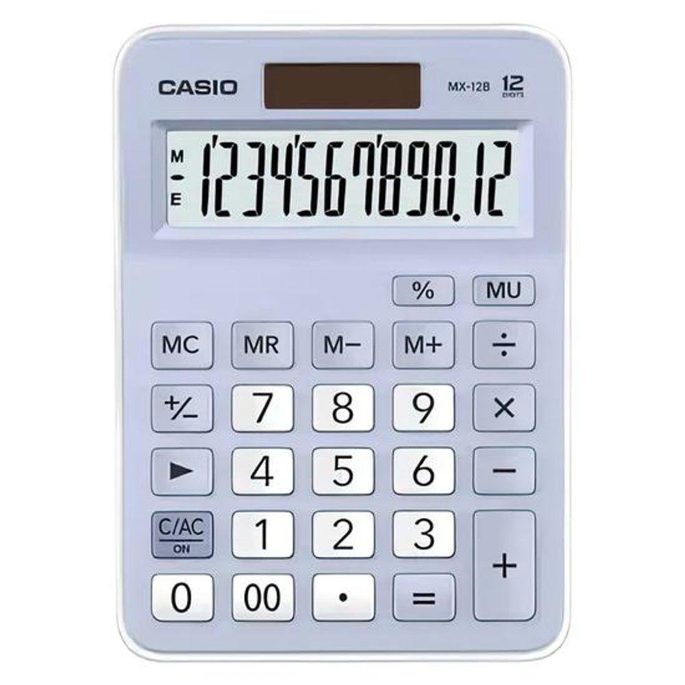 Calculadora Casio Mx-12b-lb-w-dc 12 Digitos - Azul / Branco | MadeiraMadeira