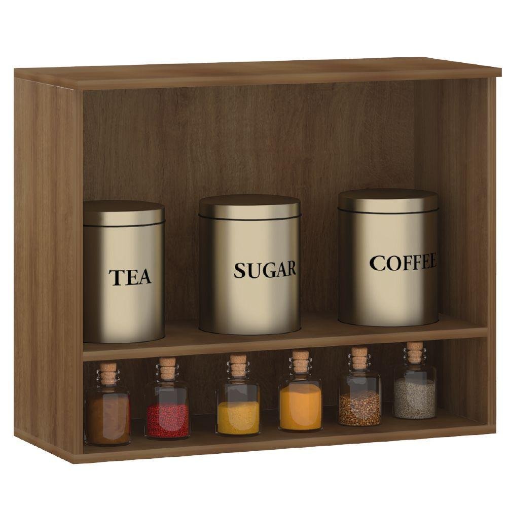 Armário de Cozinha com Nicho 2 Portas Duplo Aéreo Módulo Suspenso Areia ...