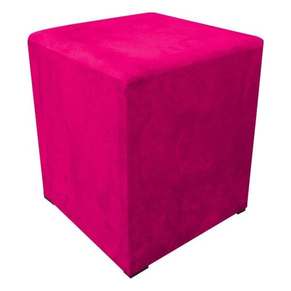 Puff Decorativo Dado Quadrado Suede Pink | MadeiraMadeira
