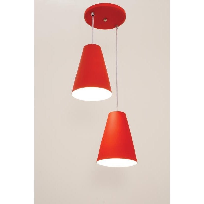 LUSTRE PENDENTE CADIZ 2L VERMELHO AUREMAR | MadeiraMadeira