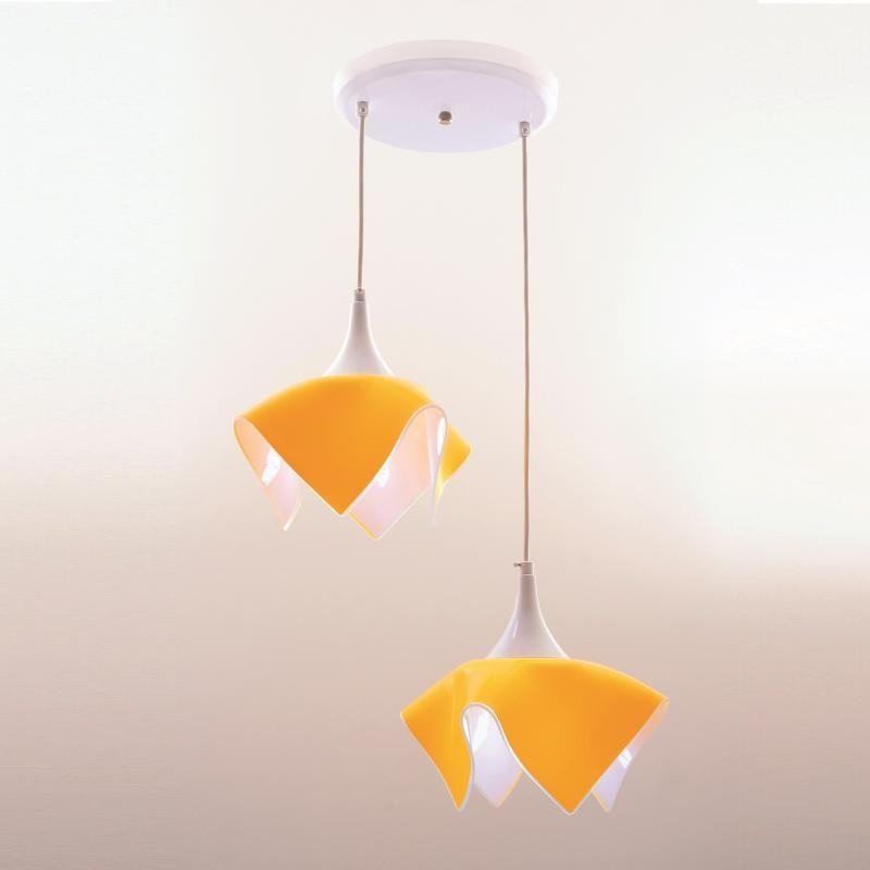 Lustre Pendente Duplo Color - Amarelo Auremar | MadeiraMadeira