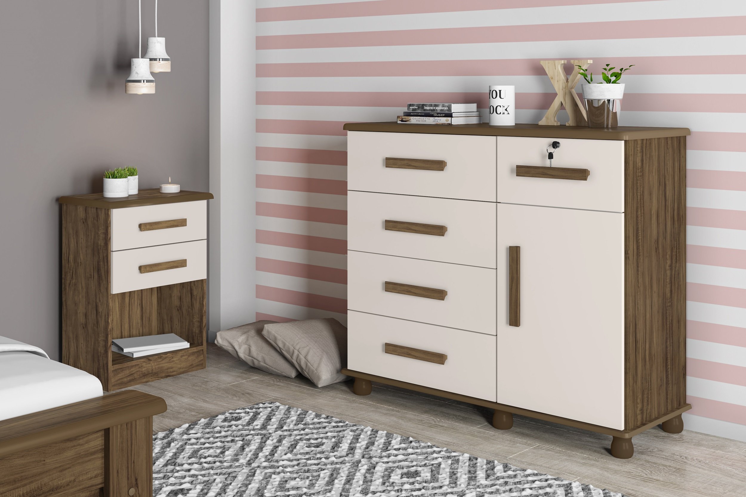 Cômoda Ibiza - Lanza:jacarandá/off White | MadeiraMadeira