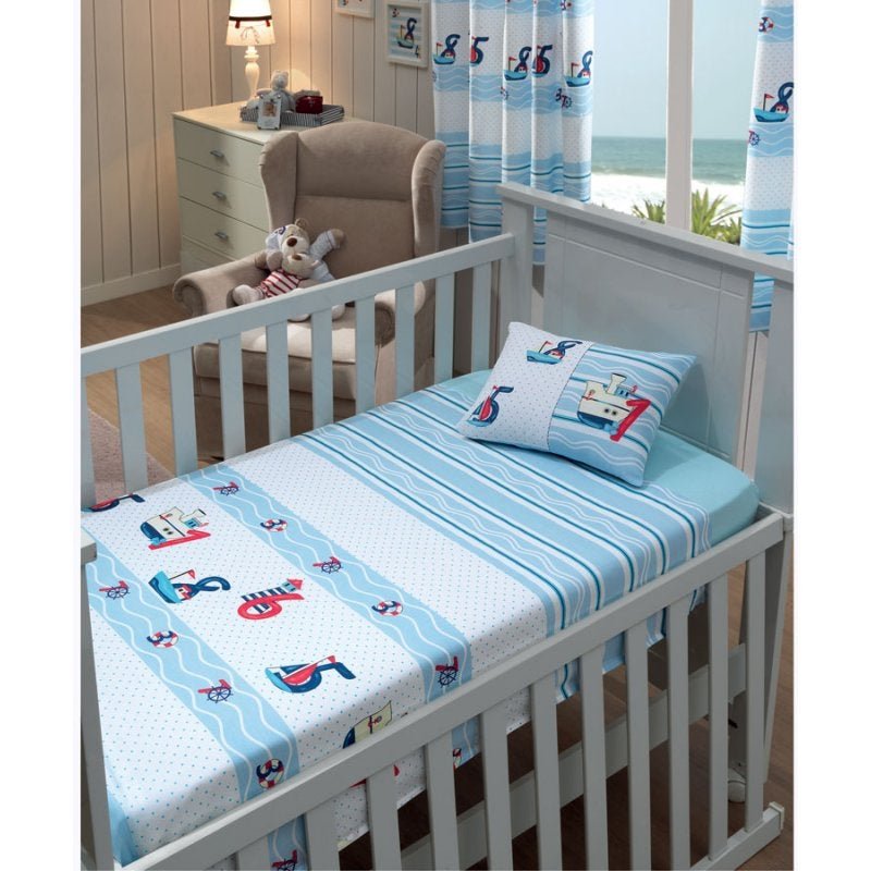 Jogo de Lençol Para Berço Baby Nautical 3 Peças Dohler | MadeiraMadeira