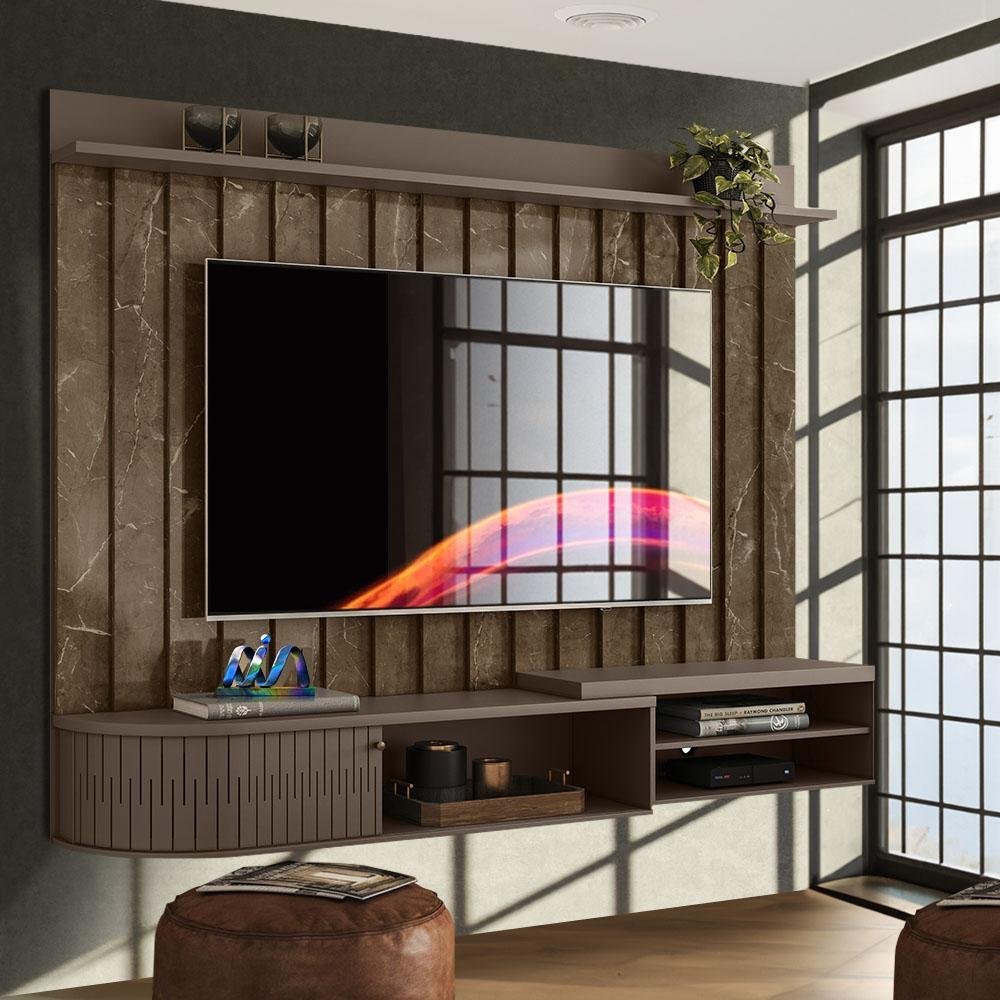 Painel Suspenso para Tv de até 75 Polegadasródape Imperial Sépia ...