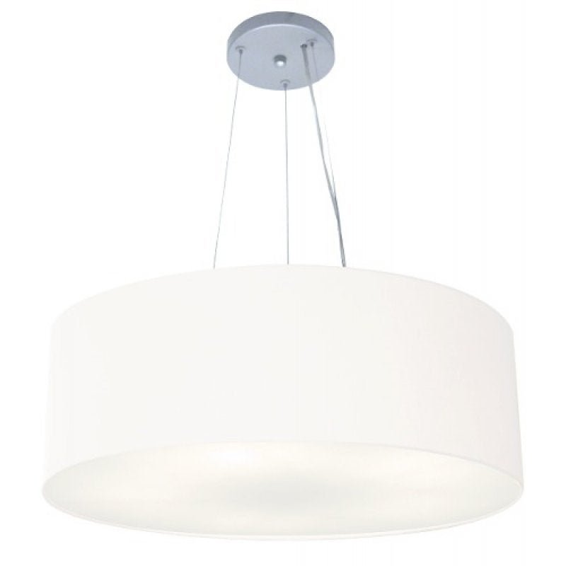 Lustre Pendente Cilindrico Md-4070 Cupula Tecido 80x30cm Branco ...