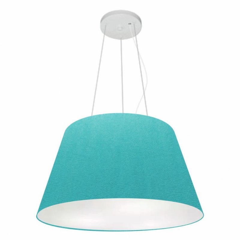 Lustre Pendente Cone Md-4141 Cupula Tecido 30/50x35cm Azul Turquesa ...