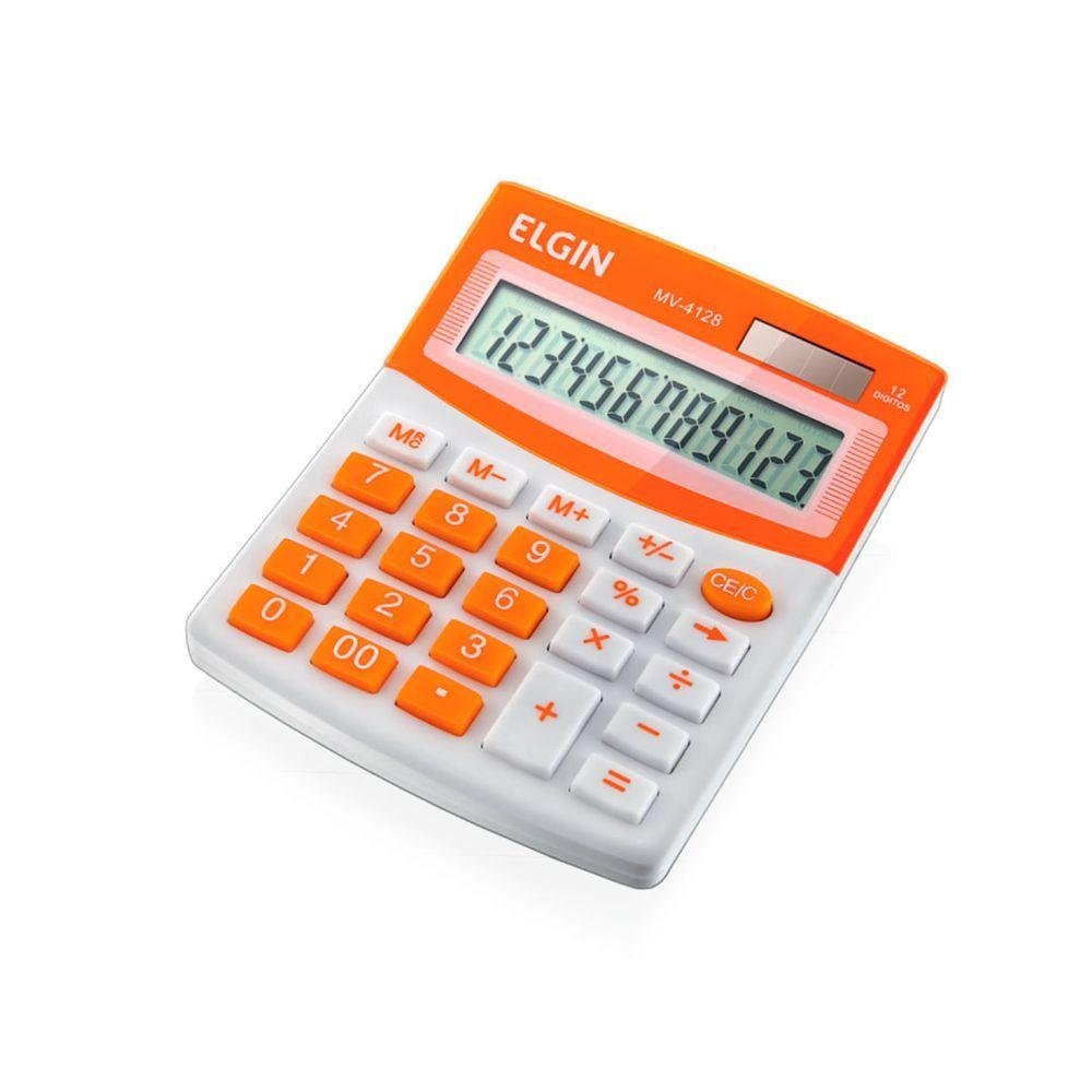 Calculadora de Mesa 12 Digitos Cor Laranja Mv-4128 Elgin | MadeiraMadeira