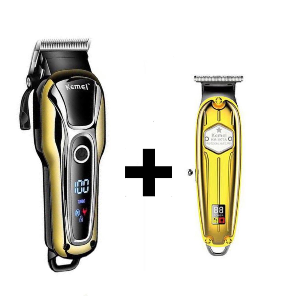 Máquina de Corte Kemei KM-1990 e Máquina de Acabamento Kemei KM-i5s Luxo/Douradas - Sem Fio ...