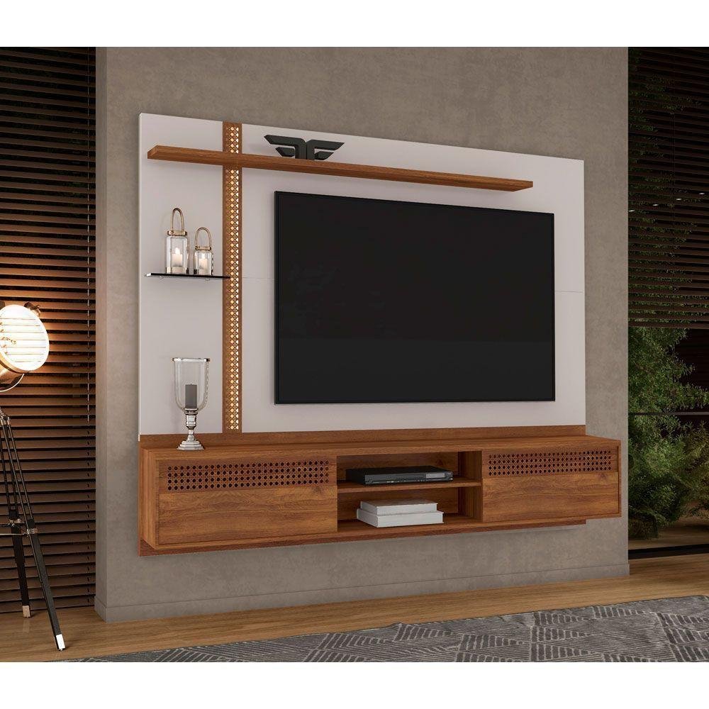 Painel Suspenso Para Tv Até 65" 200cm Off White/matte | MadeiraMadeira