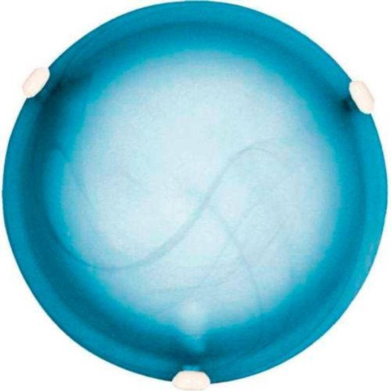 Plafon Murano Vidro 30cm 2 Lâmpadas E-27 Max 60W Cor Azul com Garra ...