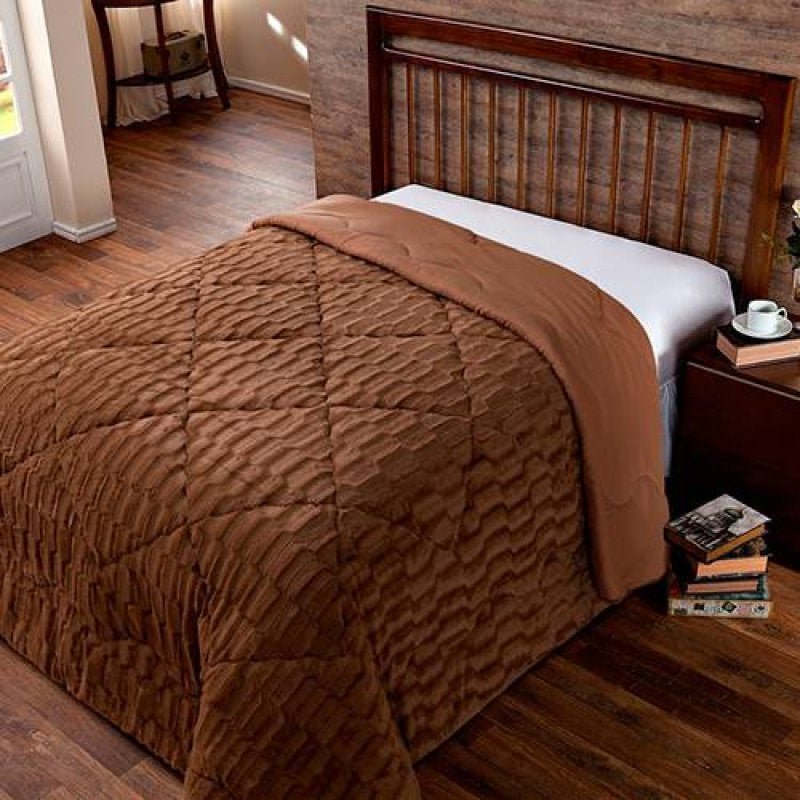 Edredom de Fibra - Plush Dupla Face - Microfibra 300 Fios - Solteiro 1 ...