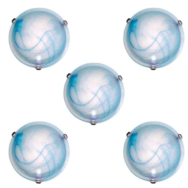 Plafon Murano Vidro 30cm 2 Lâmpadas E-27 Max 60W Cor Azul com Garra ...