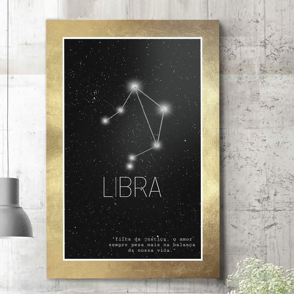 Placa Decorativa Signo Constelação Libra-30X45Cm | MadeiraMadeira