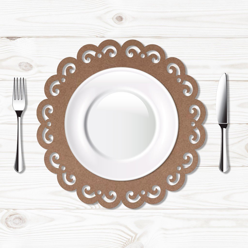 Sousplat em MDF Arabesco Cru | MadeiraMadeira