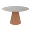 Mesa de Jantar Redonda Cone com Vidro Off White 130cm | MadeiraMadeira