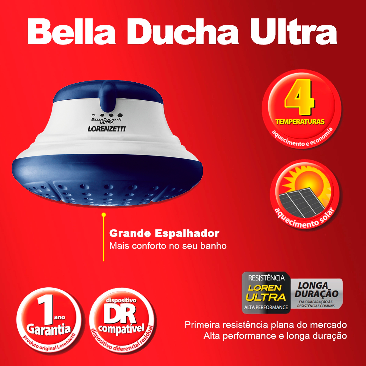 Chuveiro Elétrico Bella Ducha Lorenzetti 4T 127v 5500W Azul ...