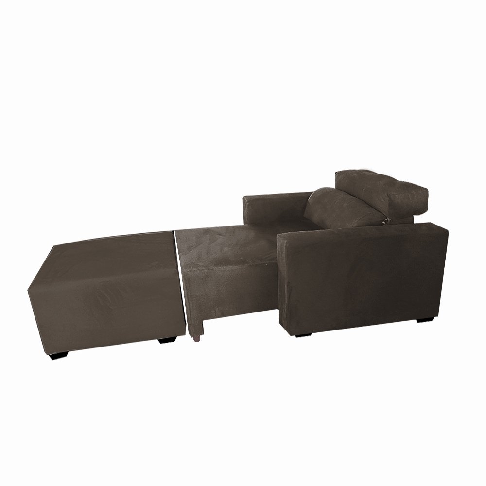 Poltrona Do Papai Retratil e Reclinavel Bianca + Puff Billa Marrom ...