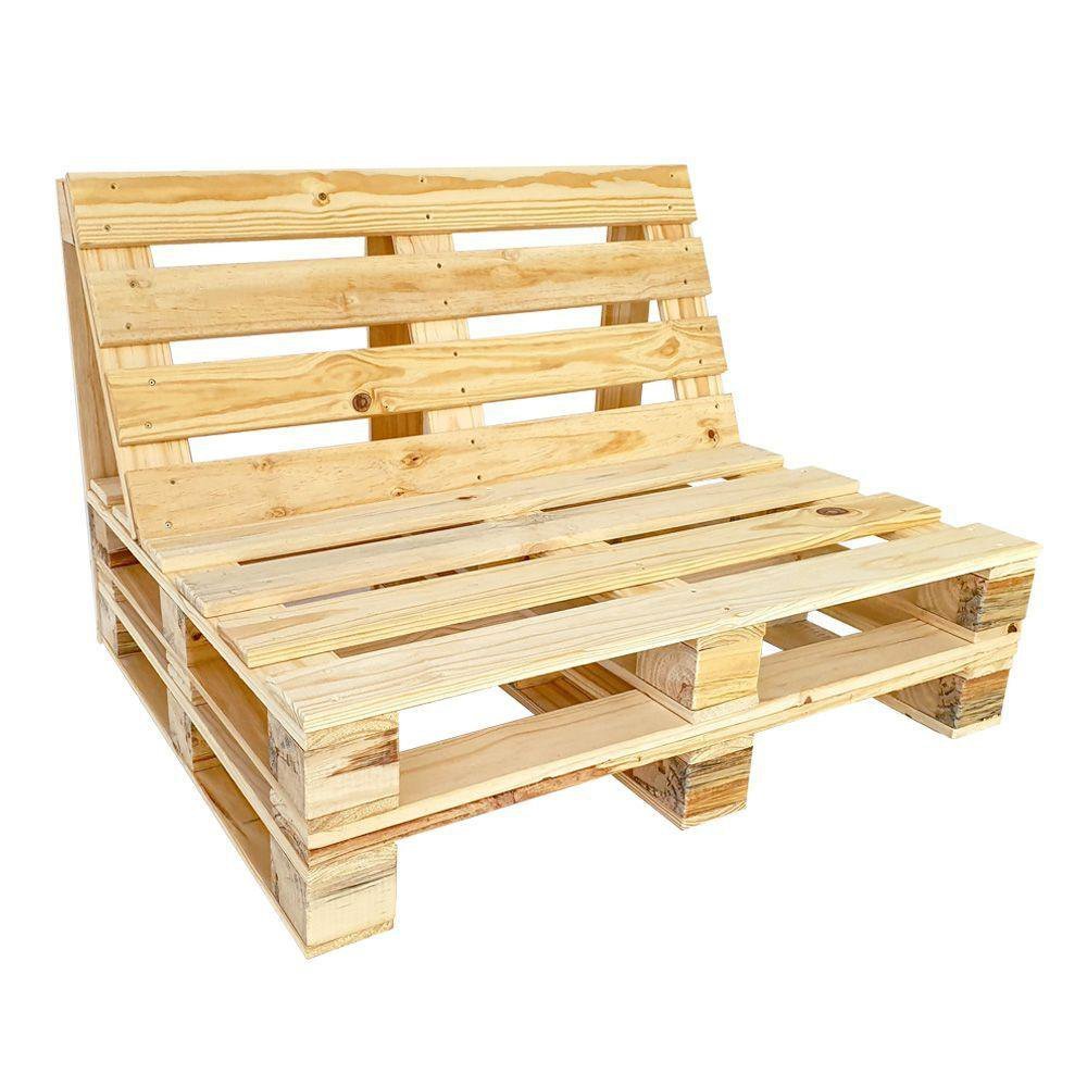 Sofá De Pallet Padrão Em Pinus Com Encosto - Cor: Marrom | MadeiraMadeira