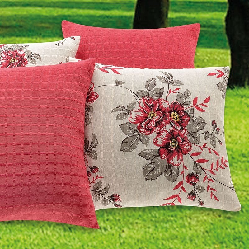 Almofadas Decorativas Lisas e Estampadas 8 Peças Vermelho | MadeiraMadeira