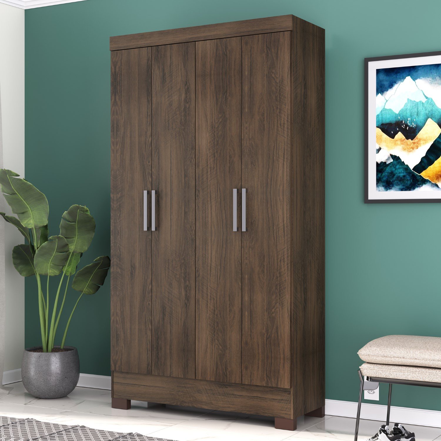 Guarda-Roupa 4 Portas 3 Gavetas GR4365 Cacau Itapema Rodial Móveis ...