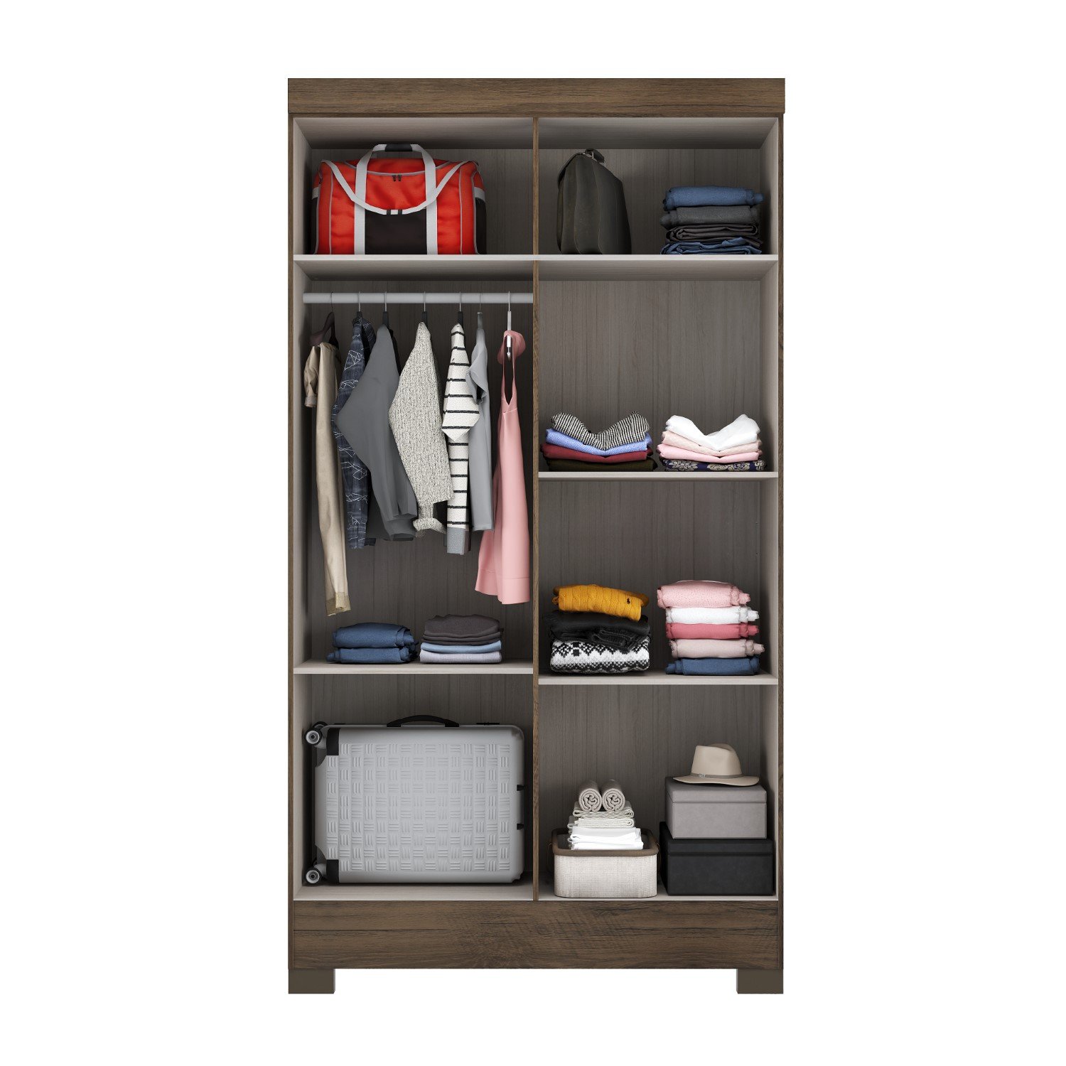 Guarda-Roupa 4 Portas 3 Gavetas GR4365 Cacau Itapema Rodial Móveis ...