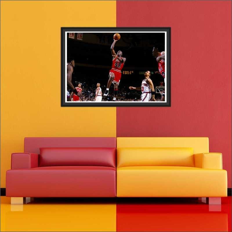 Quadro Decorativo Basquete Michael Jordan Com Moldura G4 | MadeiraMadeira
