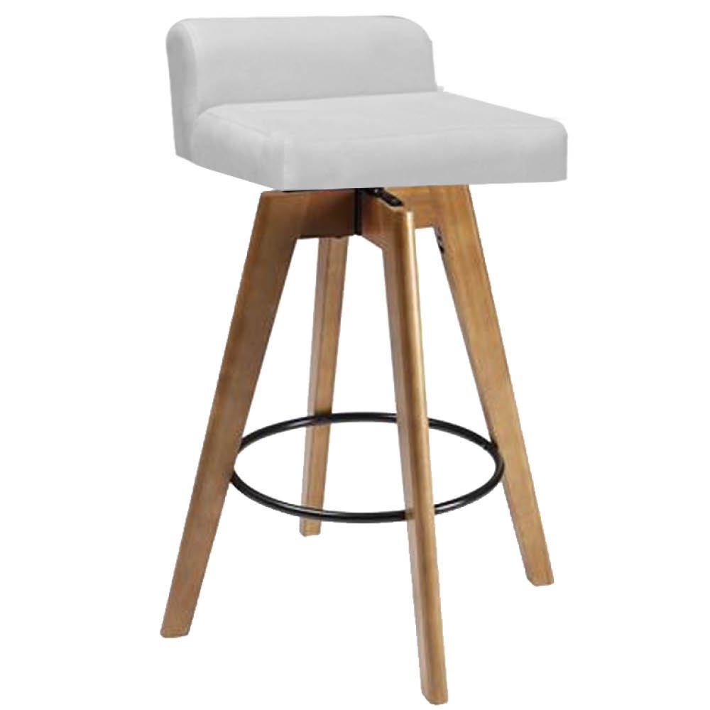 Kit 10 Banqueta Alta Com Encosto Giratória Rute Madeira Balcão Bistrô ...