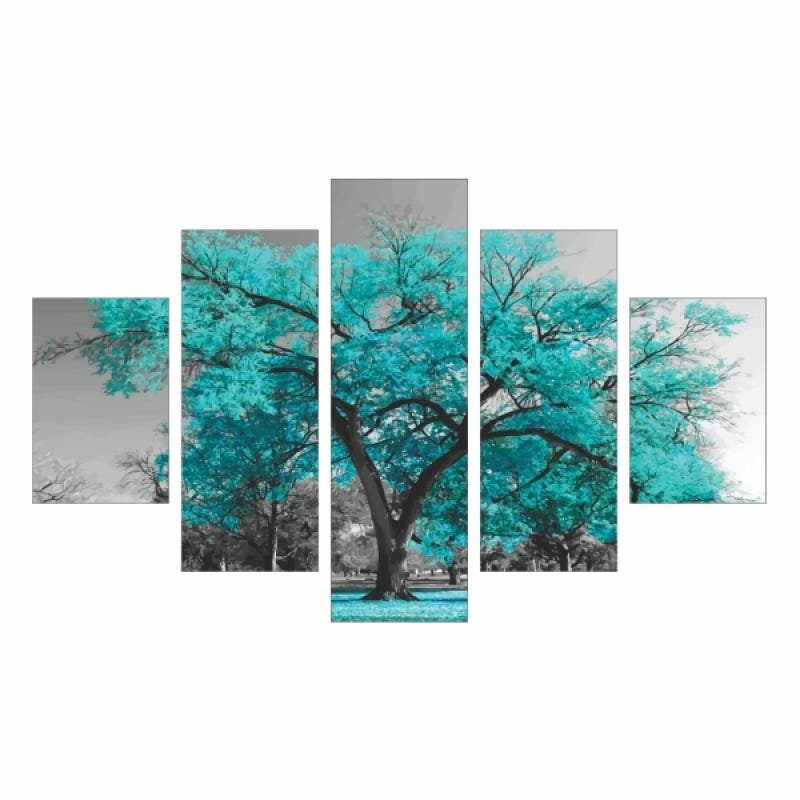 Quadro Arvore Azul Turquesa Decorativo | MadeiraMadeira