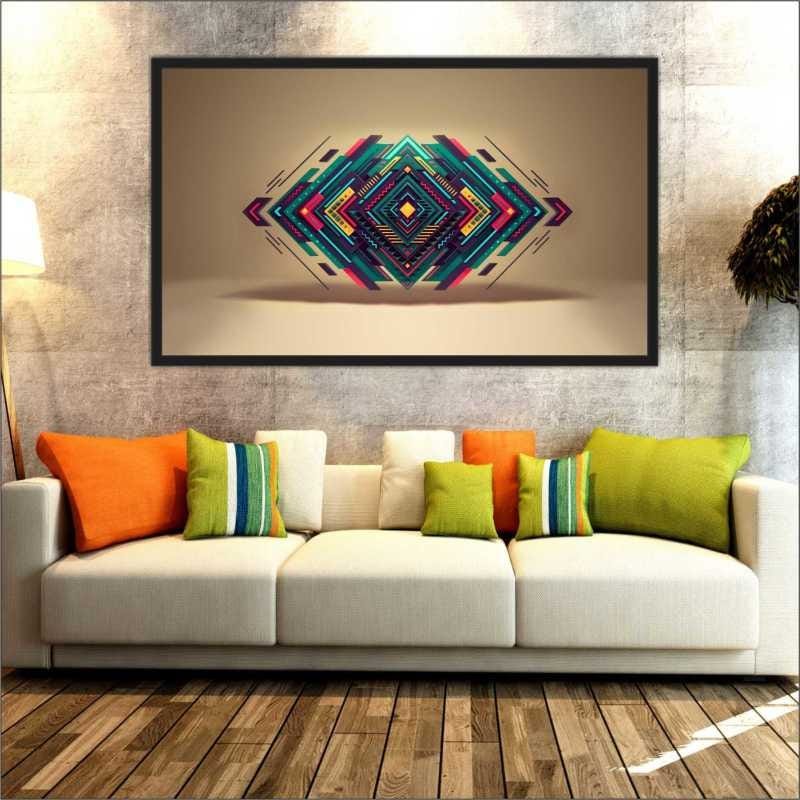 Quadro Decorativo Abstrato Arte Moderna Com Moldura 002 | MadeiraMadeira