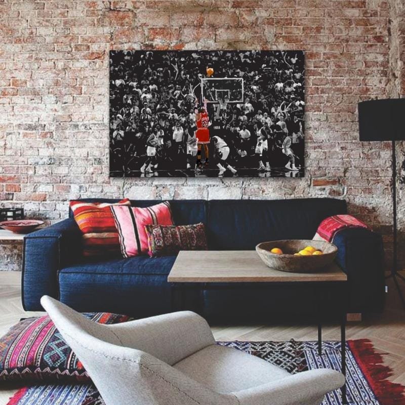 Quadro Michael Jordan decorativo em Preto e Branco | MadeiraMadeira