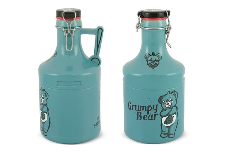 Growler MondoCeram Steel 2 Litros Turquesa Grumpy Bear | MadeiraMadeira
