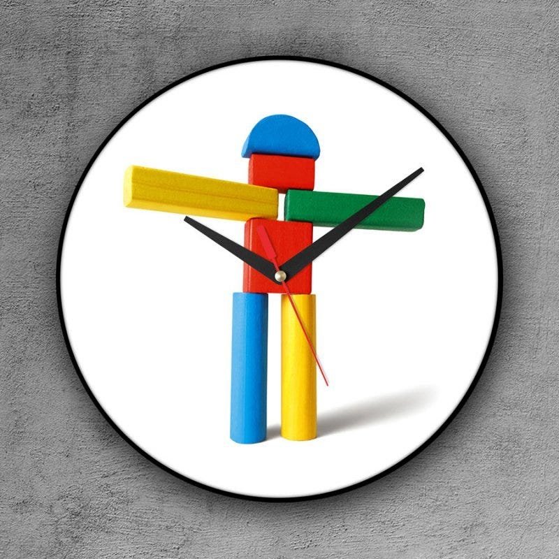Relógio de parede decorativo, criativo e descolado | Boneco de madeira ...