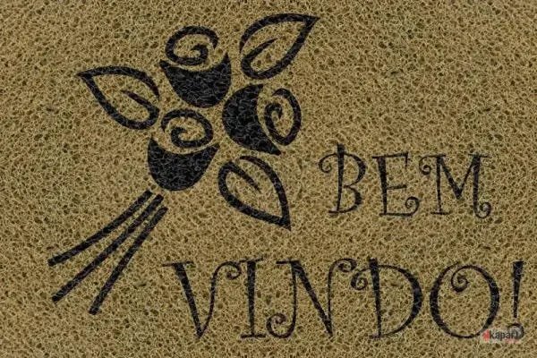 Tapete Capacho - Bem Vindo Flor 60x40 | MadeiraMadeira