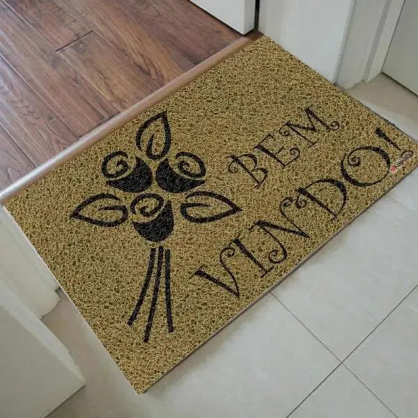 Tapete Capacho - Bem Vindo Flor 60x40 | MadeiraMadeira