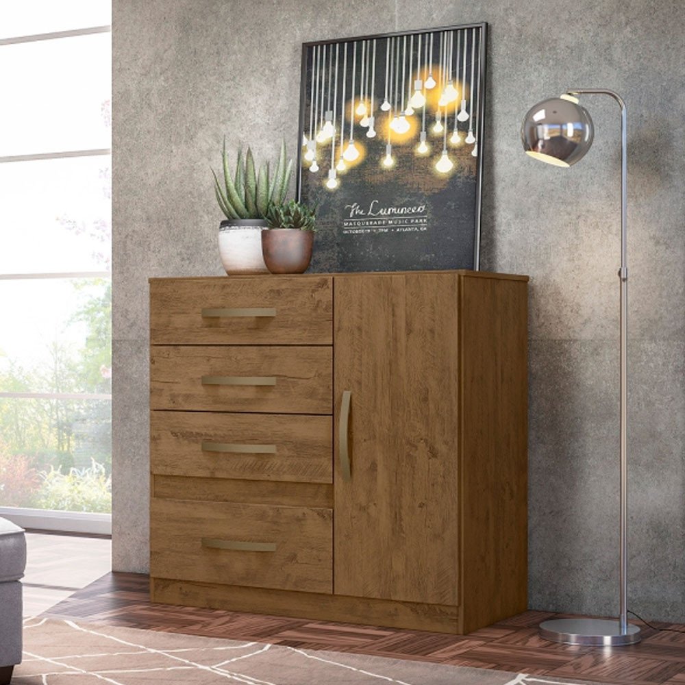 Comoda Sapateira Venus 4 Gavetas e 1 Porta Flex Color Moval ...