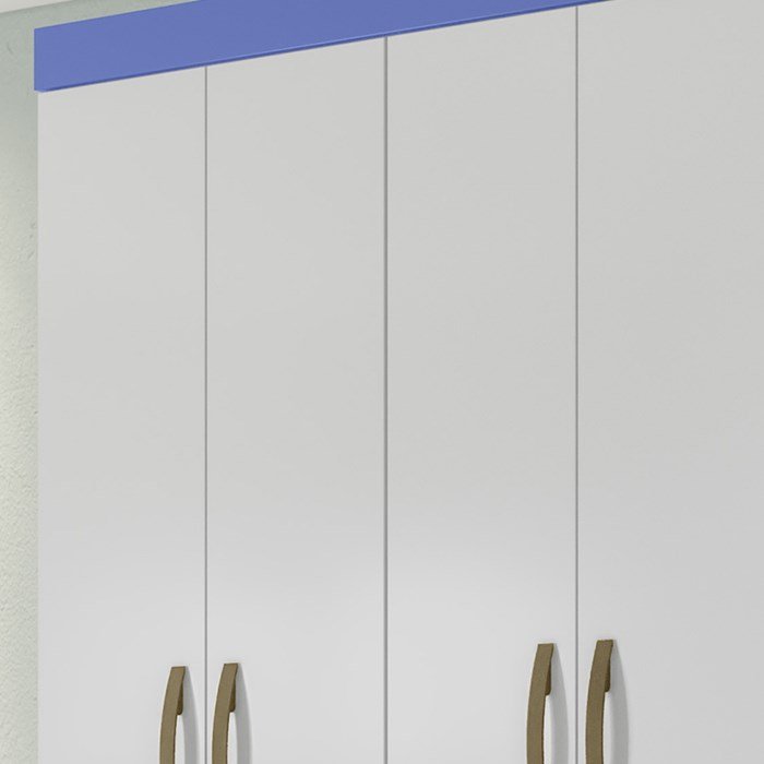 Guarda Roupa Solteiro 4 Portas 8704 Branco Flex Moval | MadeiraMadeira