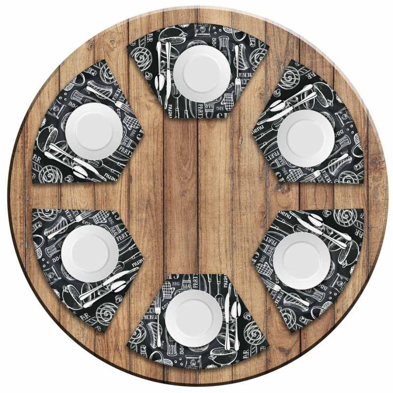 Jogo Americano para mesa Redonda Wevans Menu BBQ Kit com 6 pçs ...