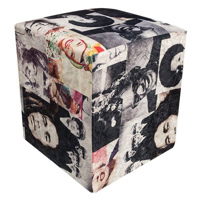 Puff Decorativo Dado Quadrado Estampado Famosos D35 | MadeiraMadeira