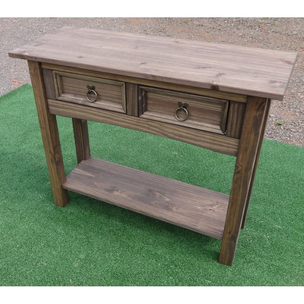 Aparador Rústico 75cm Com 2 Gavetas e Prateleira Madeira Maciça Pinus ...