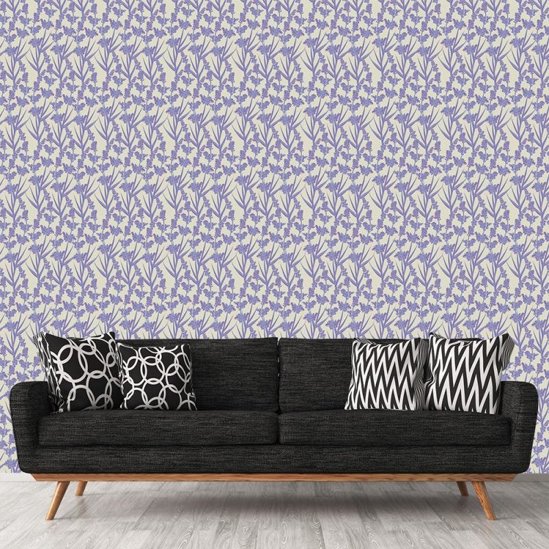 Papel de Parede Adesivo - Lavanda - Flores - 913ppf | MadeiraMadeira